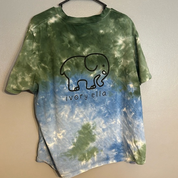 ivory ella | Tops | Ivory Ella Xl Oversized Tshirt Green And Blue Tie ...
